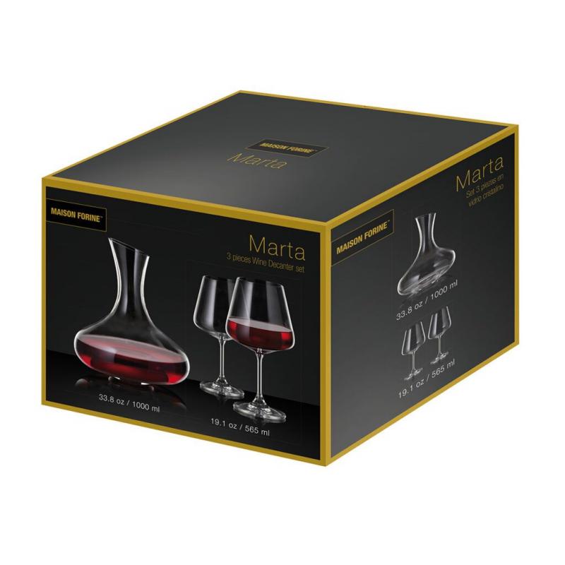 Dekanter za vino sa dve čaše kristal